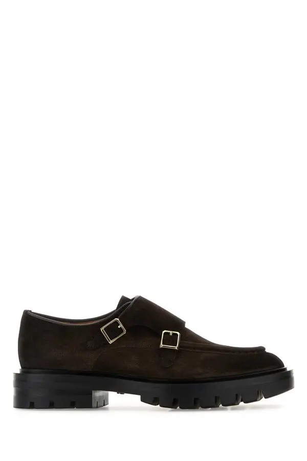 Santoni Suede Loafers With Rubber Sole