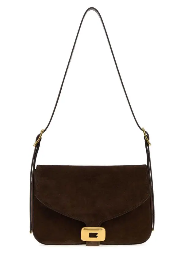 Balenciaga No-bar? Remove Brand Name: Medium Clicca Suede Shoulder Handbag - Brown