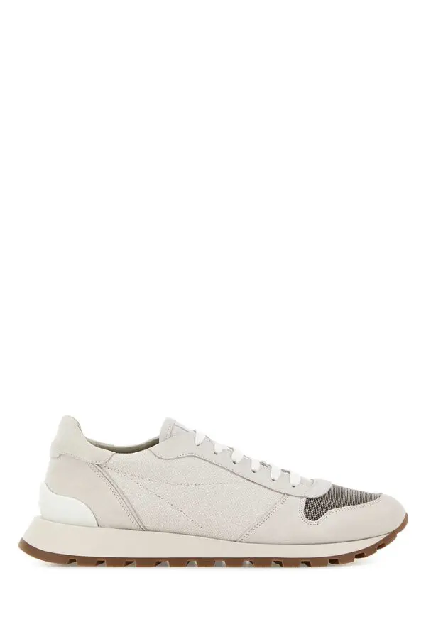 Brunello Cucinelli Fabric And Suede Low-top Sneakers