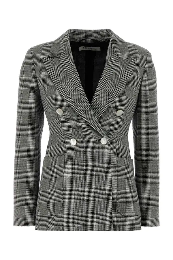 Max Mara Embroidered Wool Blazer For - Checked