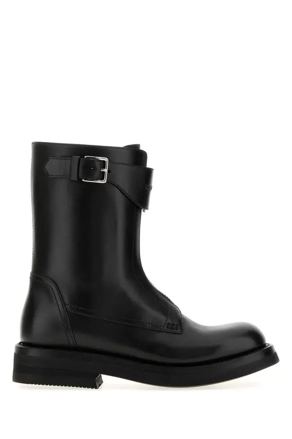 Alexander McQueen Leather Biker Boots