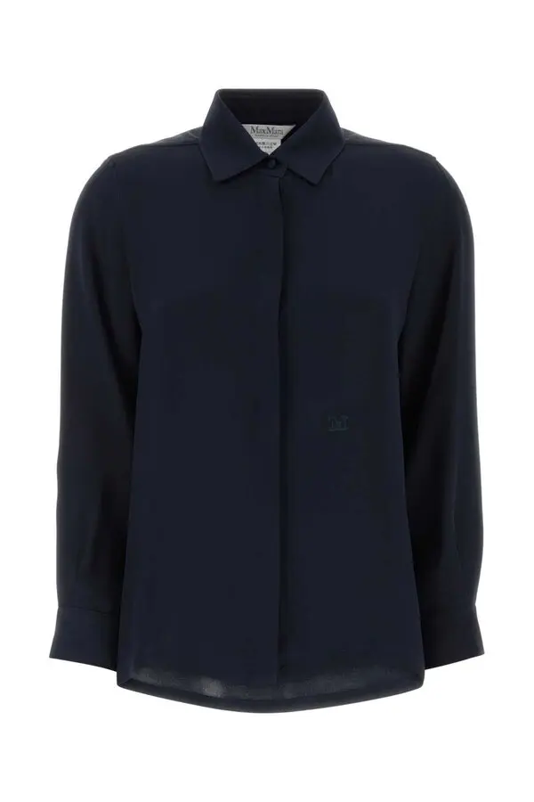 Max Mara Silk Button-front Shirt - Blue