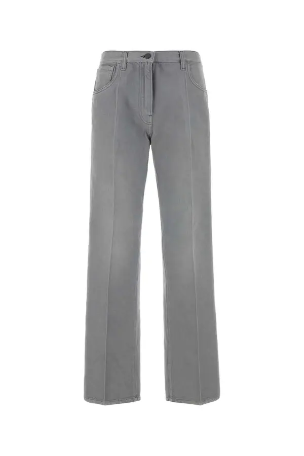Prada Sustainable Denim Jeans In Greyless Denim Finish - Grey