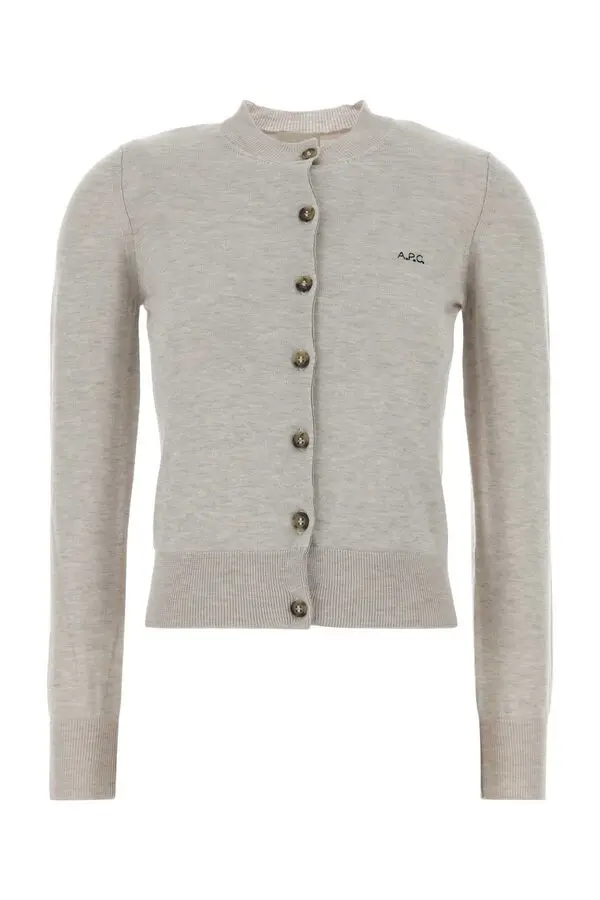 A.p.c. Rosa Melange Wool-blend Cardigan - Grey