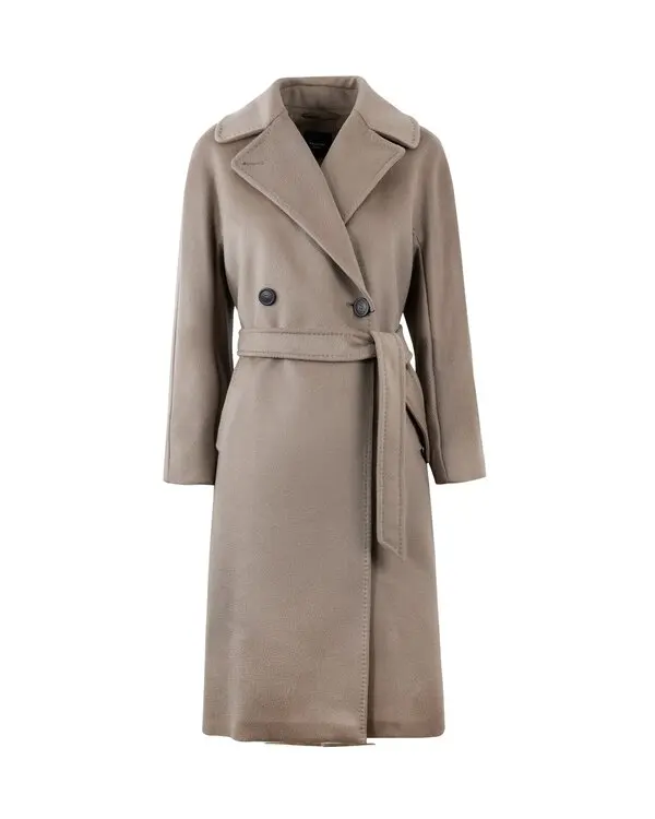 Max Mara Double-breasted Belted Wool Coat - Marron Glace'