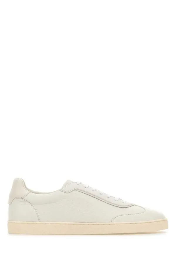 Brunello Cucinelli Lace-up Leather Sneakers - White