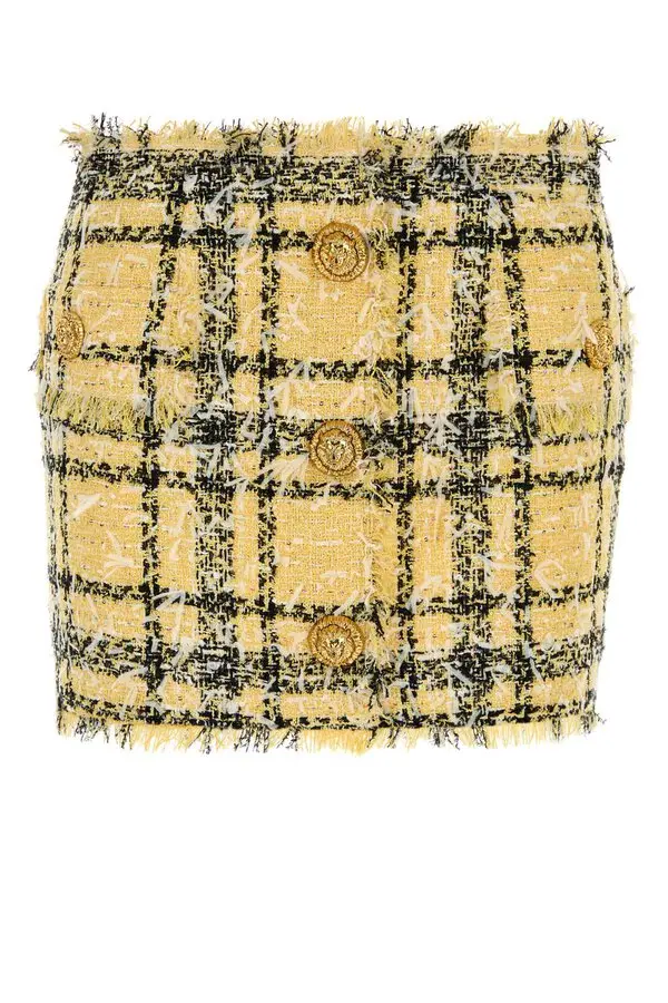 Balmain Embroidered Tweed Mini Skirt
