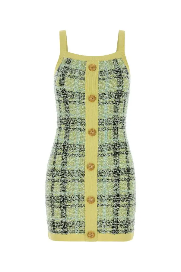 Balmain Embroidered Tweed Dress