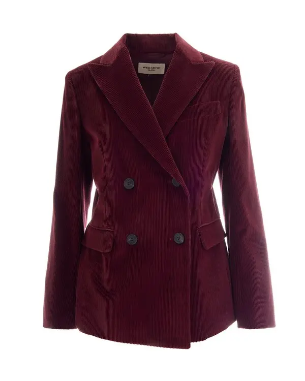 Max Mara Double-breasted Corduroy Blazer - Bordeaux