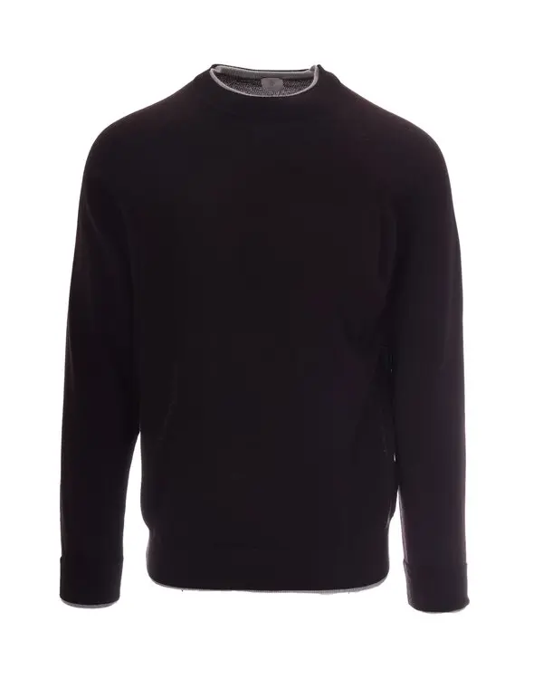 Eleventy 100% Wool Crewneck Sweater - Bordeaux E Gr Chiaro