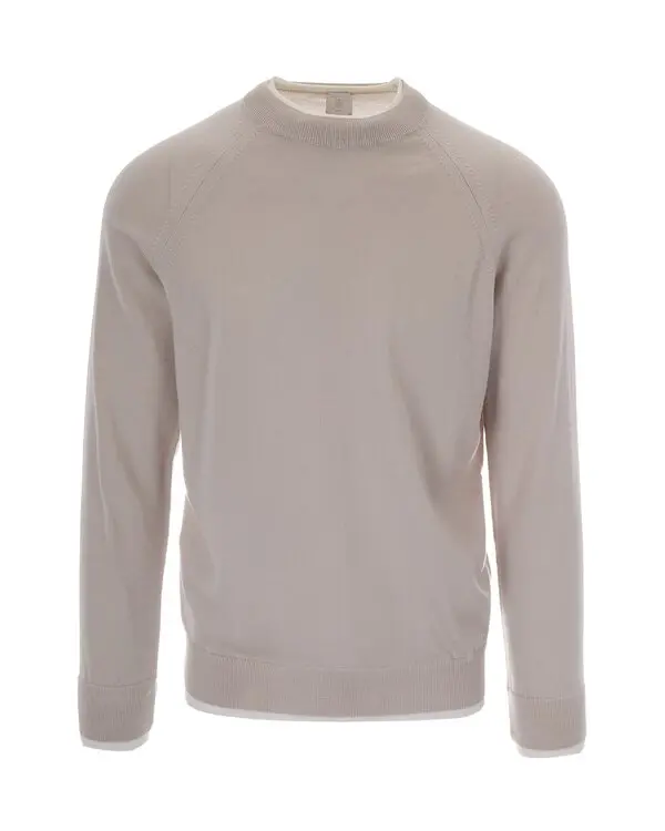 Eleventy 100% Wool Crewneck Sweater - Sabbia E Avorio