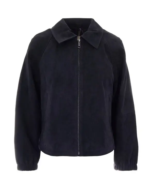 Max Mara Leather Zip-up Jacket