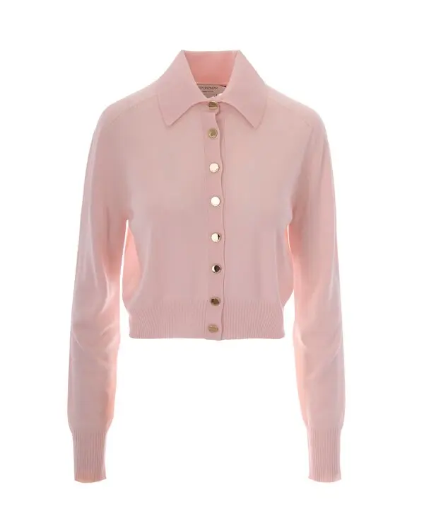 Sportmax Sheer Knit Cropped Button-front Cardigan