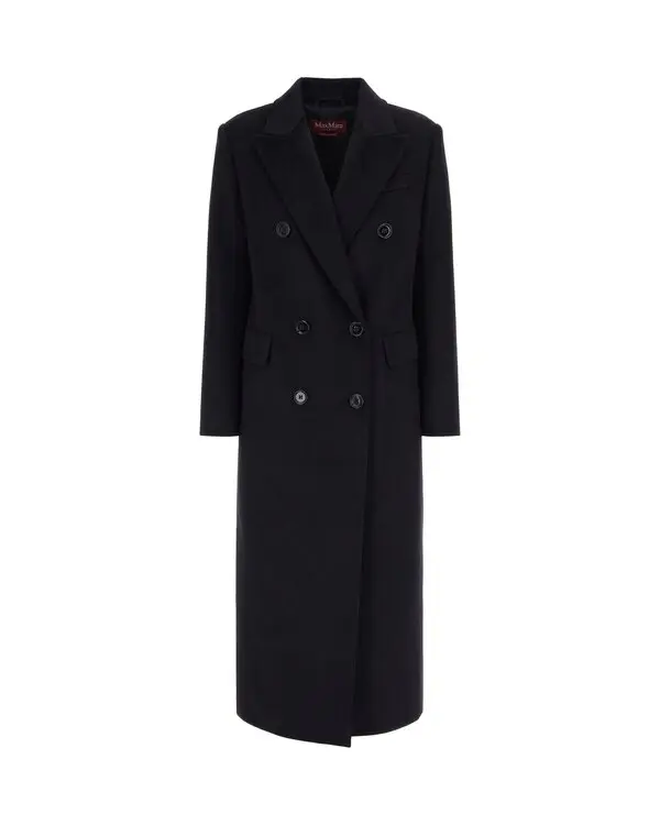 Max Mara Double-breasted Tailored Long Coat - Nero