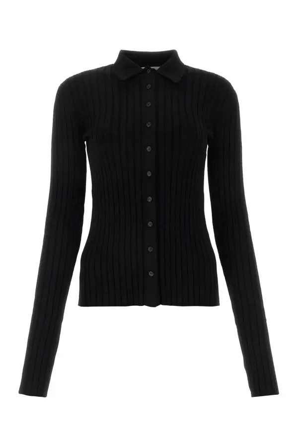 NENSI DOJAKA Ribbed Knit Collared Cardigan