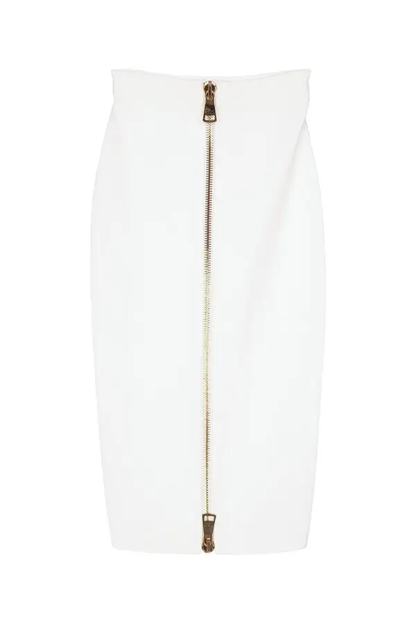Elisabetta Franchi Longuette Sweater Skirt - Avorio