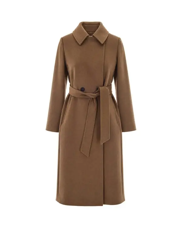 Max Mara Belted Wool Coat - Cuoio