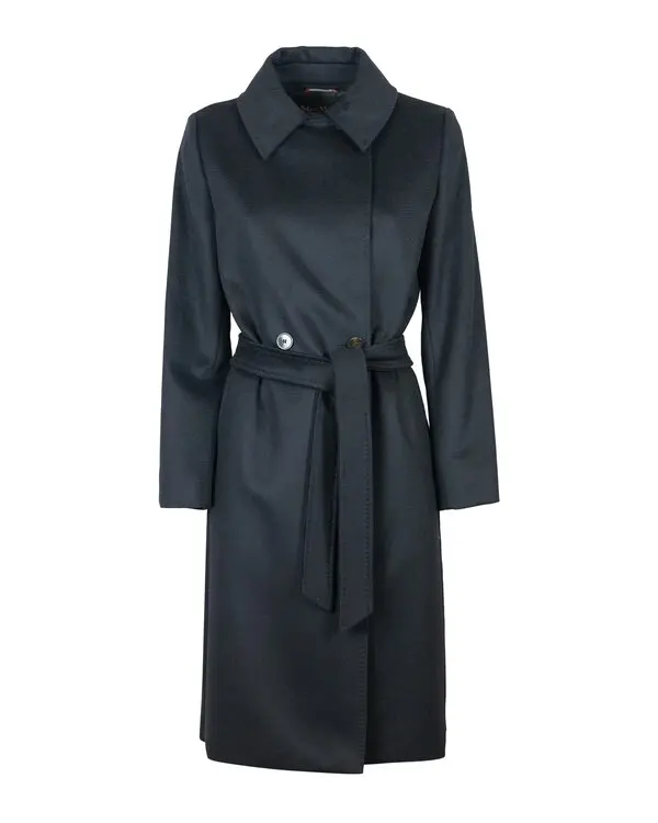 Max Mara Belted Wool Coat - Nero