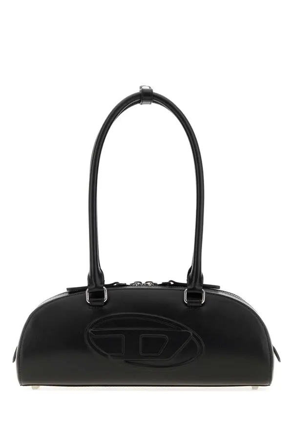 DIESEL® Bovine Leather Dome Shoulder Handbag, 33cm Width