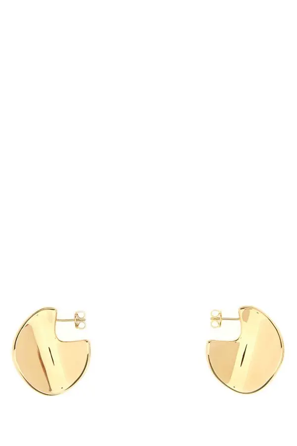 Bottega Veneta Medium Disc Earrings With 18k Finish In Sterling Silver