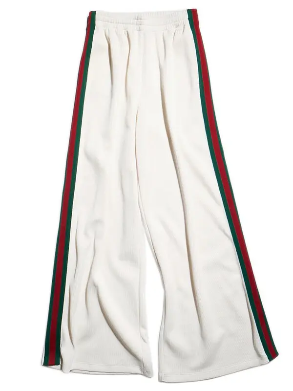 Gucci Lightweight Ribbed Cotton T-shirt With Double G Embroidery - Bianco