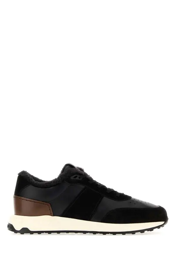 TOD`S Leather & Suede Sneaker With Shearling Lining