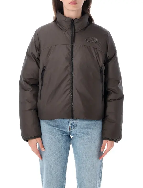 The North Face Padded Quilted Stand Collar Zip Up Jacket - Nero