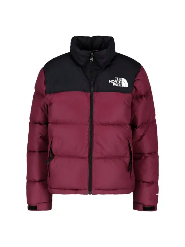 The North Face Padded Quilted Stand Collar Zip Up Jacket - Red