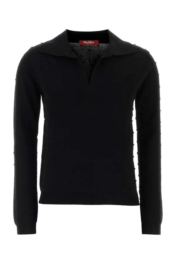 MM STUDIO Colono Polo Shirt In Viscose Blend - Black