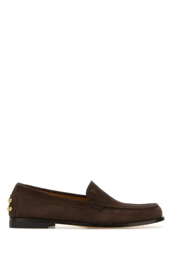 TOD`S Tod's Suede Loafers With Gold Tone Embellishments
