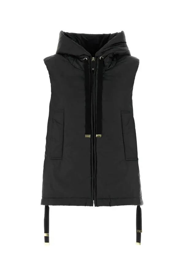 MM THE CUBE Polyester Sleeveless Padded Jacket With Silk-blend Padding And Glossy Finish