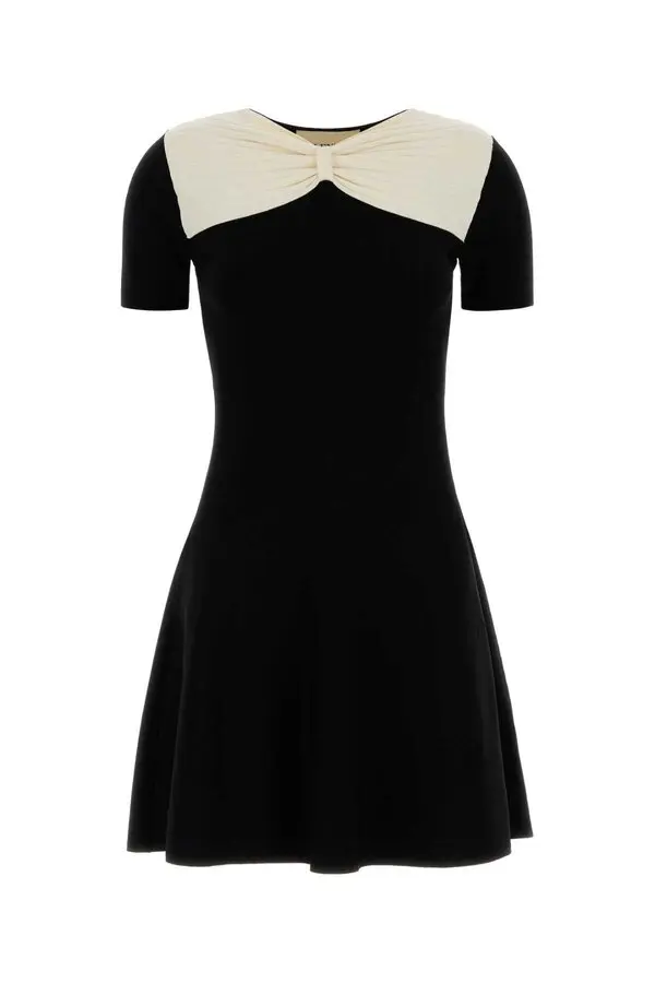 Valentino Garavani Viscose Blend Mini Dress With Bow Detail