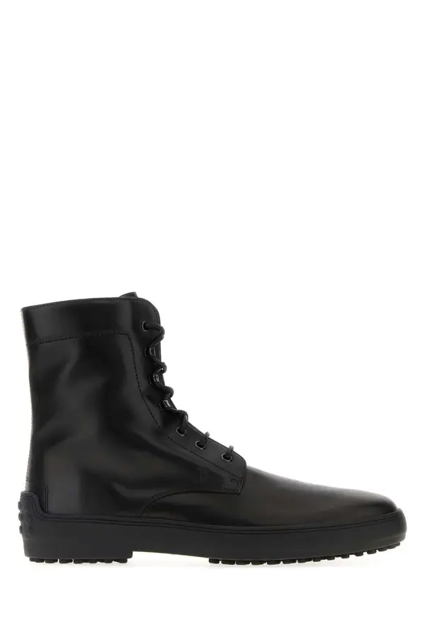 TOD`S Leather Ankle Boots With Rubber Sole