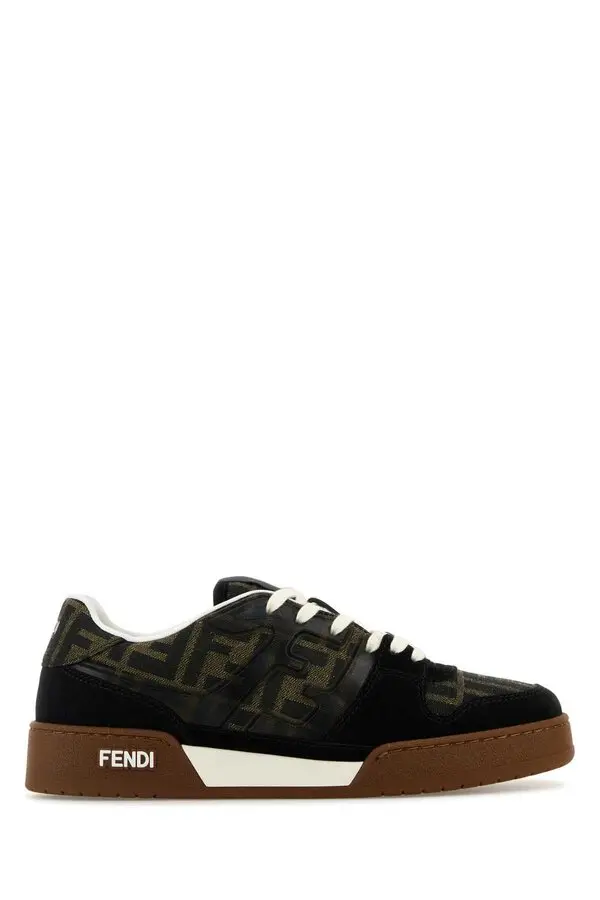 Fendi Match Sneakers In Suede, Fabric, And Rubber - Multicoloured