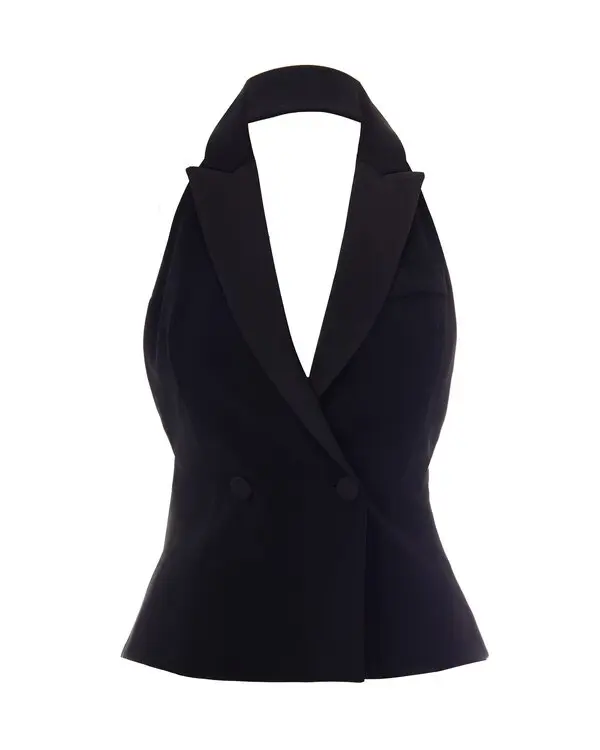 Patrizia Pepe Sleeveless Double-breasted Blazer Vest