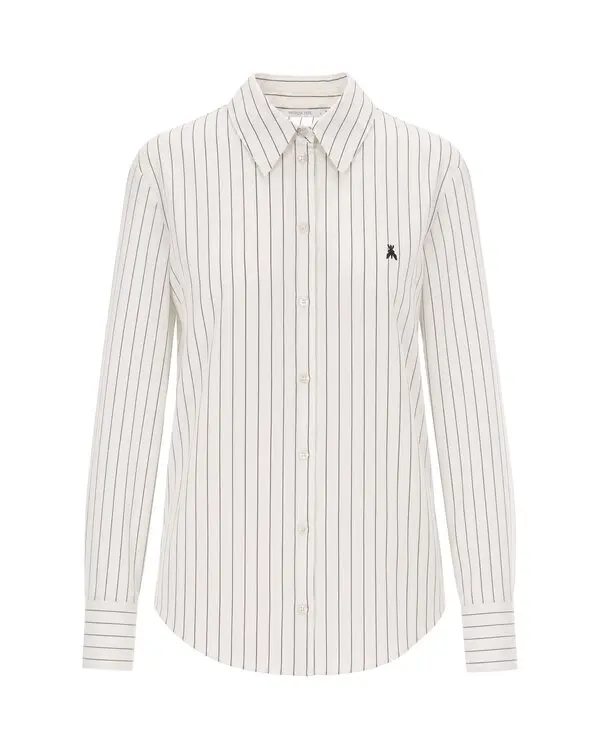 Patrizia Pepe Striped Button-up Shirt - Onyx Gray Stripes