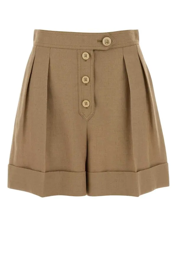 Valentino Garavani Biscuit Viscose-blend Mini Shorts - Camel