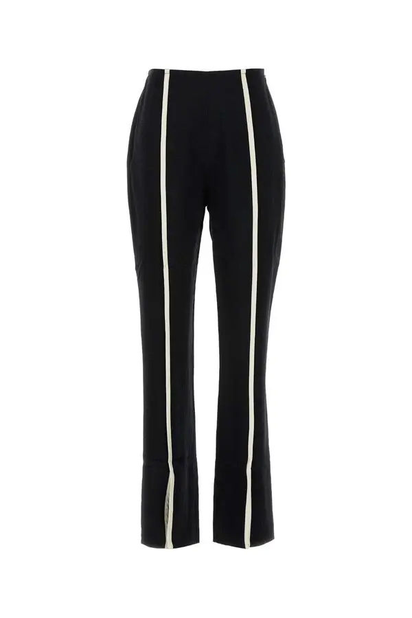 Nanushka Satin High-waisted Tailored Pants With Contrast Piping