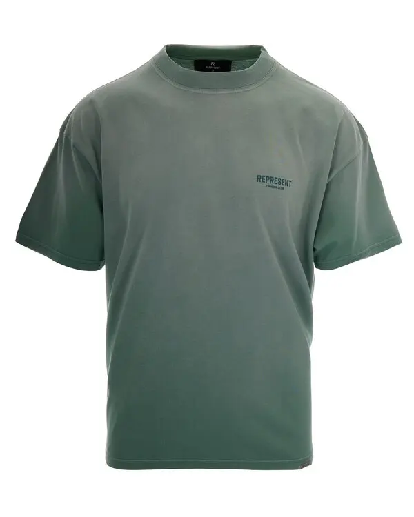 REPRESENT Graphic Cotton Oversized T-shirt - Washed Aloe
