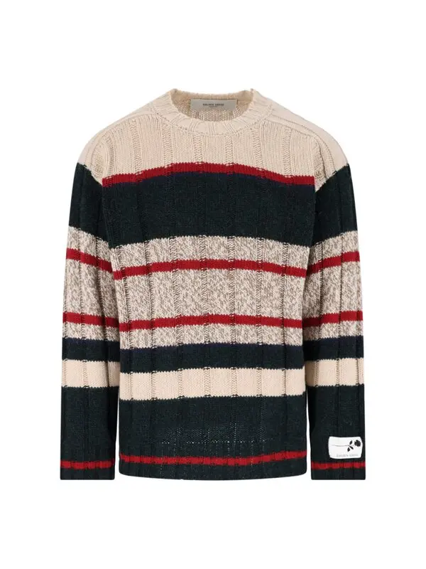GOLDEN GOOSE Striped Crewneck Knit Sweater