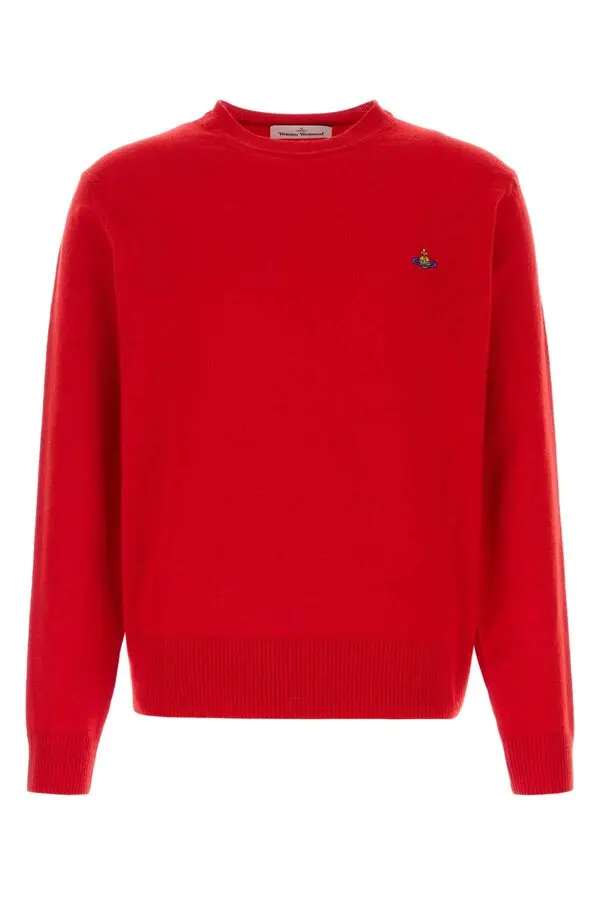 VIVIENNE WESTWOOD Alex Merino Wool-cashmere Blend Crew Neck Sweater - Red