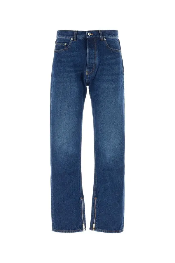 Off-White Denim Jeans With Zipper Detail