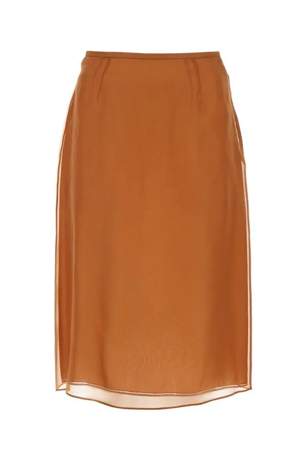 Prada Light Knit Sheer Skirt - Orange