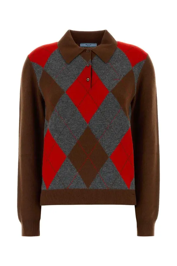 Prada Cashmere Polo Shirt For