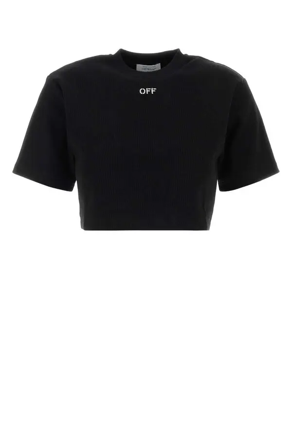 Off-White Stretch Cotton T-shirt - Black