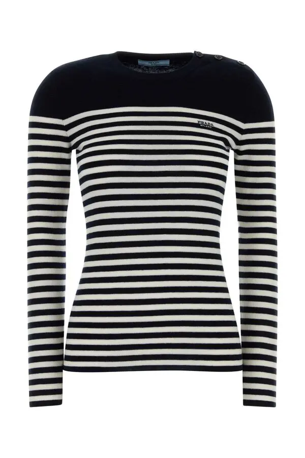 Prada Virgin Wool Striped Knit Sweater - Stripped