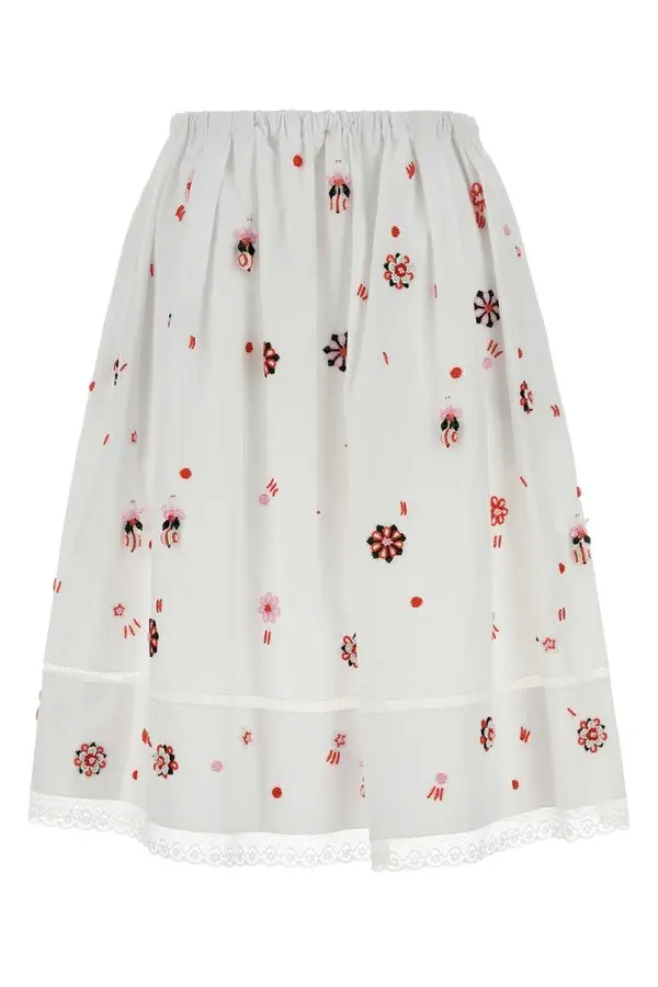 Prada Embroidered Mini Skirt