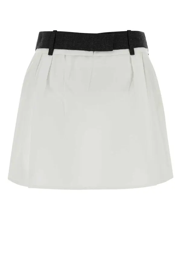 Prada Embroidered Mini Skirt - White