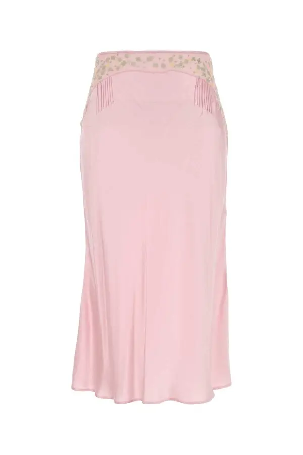 Prada Silk Satin Midi Skirt