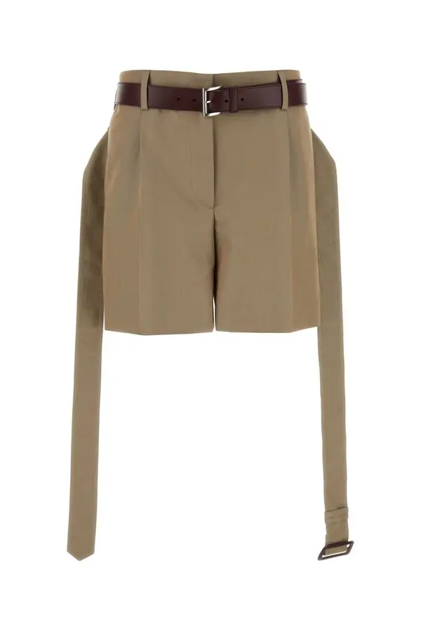 Prada Twill Belted Shorts